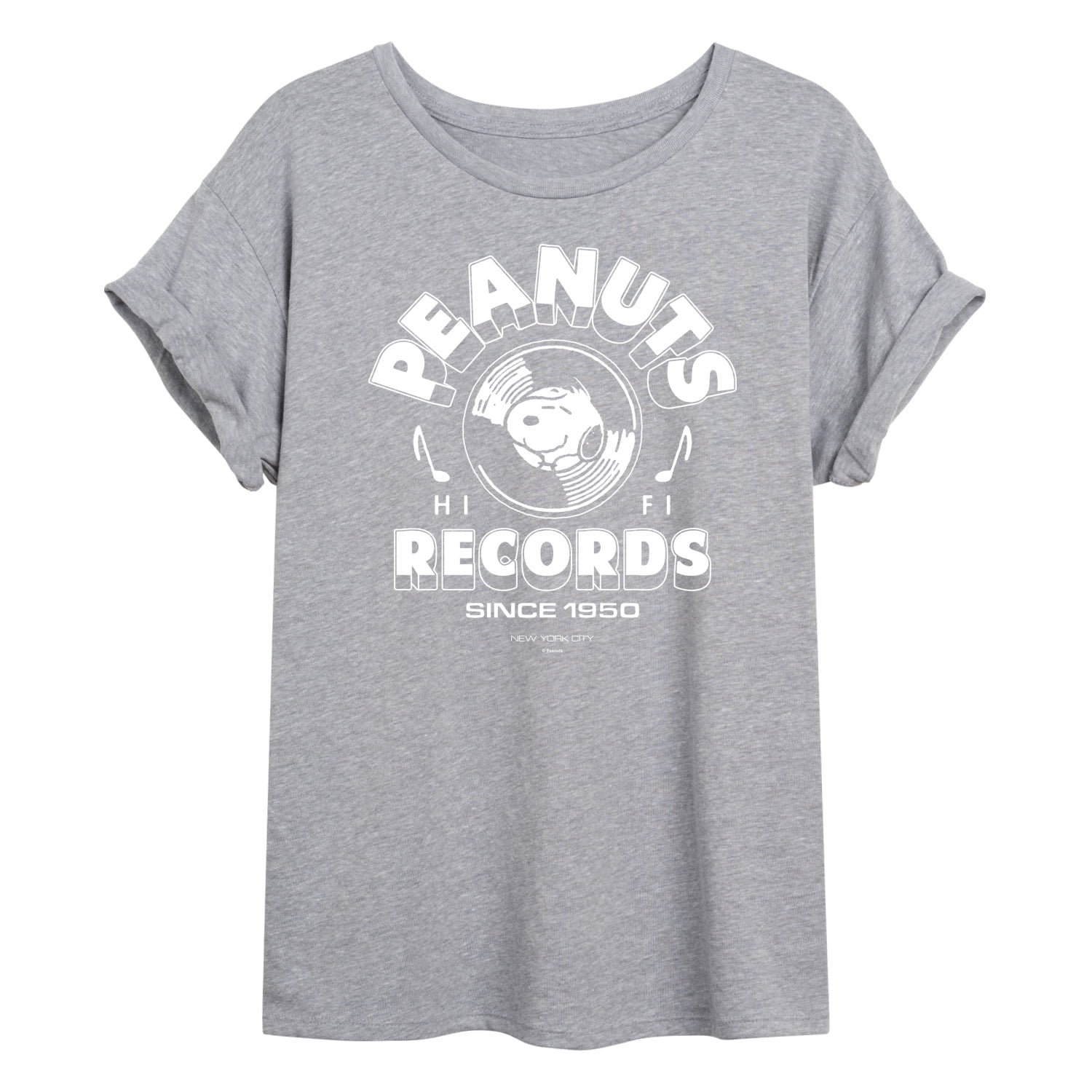 Peanuts - Snoopy Vinyl - Juniors Ideal Flowy Muscle T-Shirt - Walmart.com