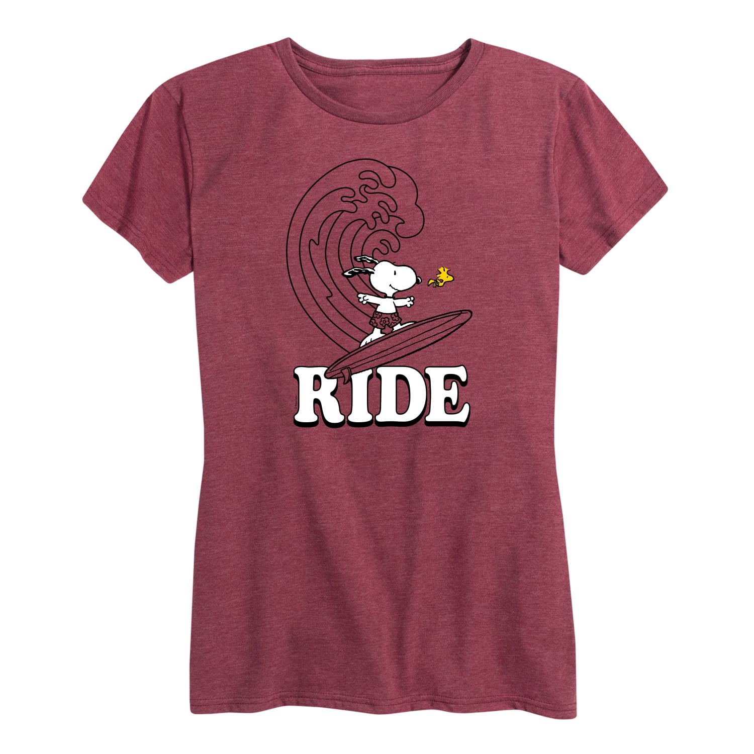 Peanuts - Snoopy Wave Ride - Women's Short Sleeve Graphic T-Shirt ...