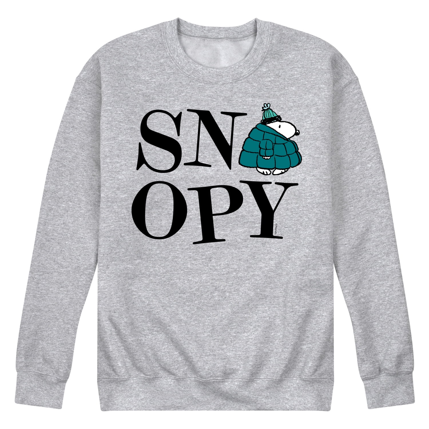 Peanuts - Snoopy Winter Puffer Jacket - Men's Crew Fleece Sweatshirt ...