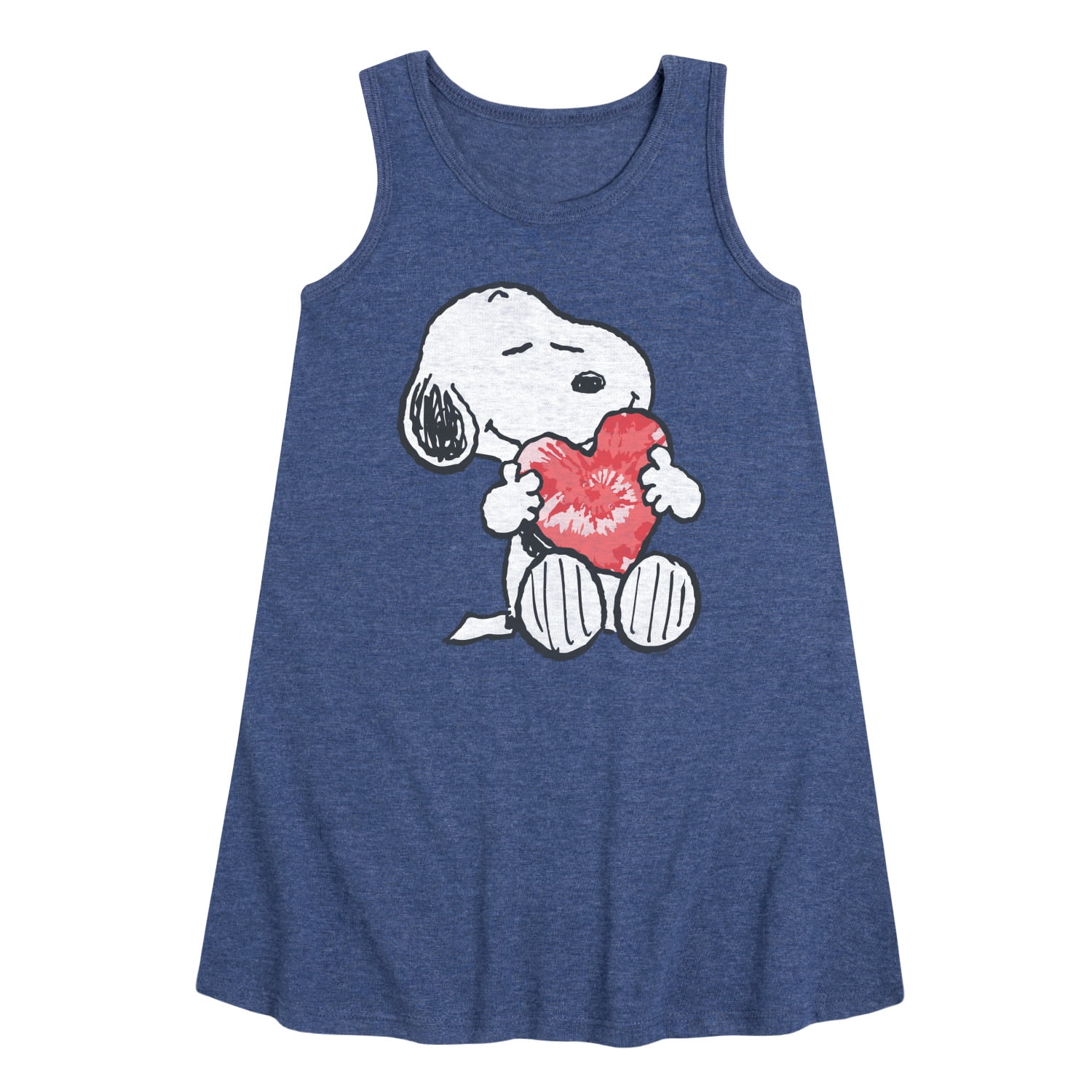 Peanuts - Snoopy With Heart - Toddler & Youth Girls A-line Dress - Walmart.com