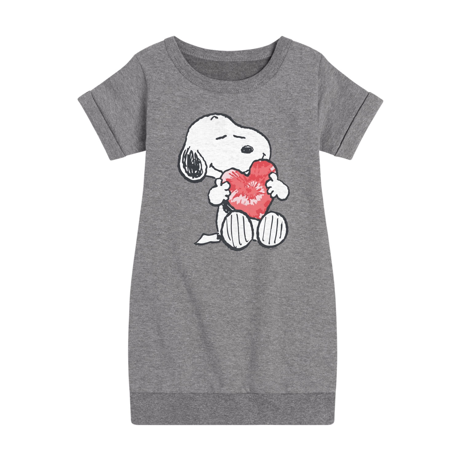 Peanuts - Snoopy With Heart - Toddler & Youth Girls Fleece Dress ...