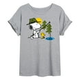 Peanuts - Snoopy Woodstock Fishing - Juniors Ideal Flowy Muscle T-Shirt ...