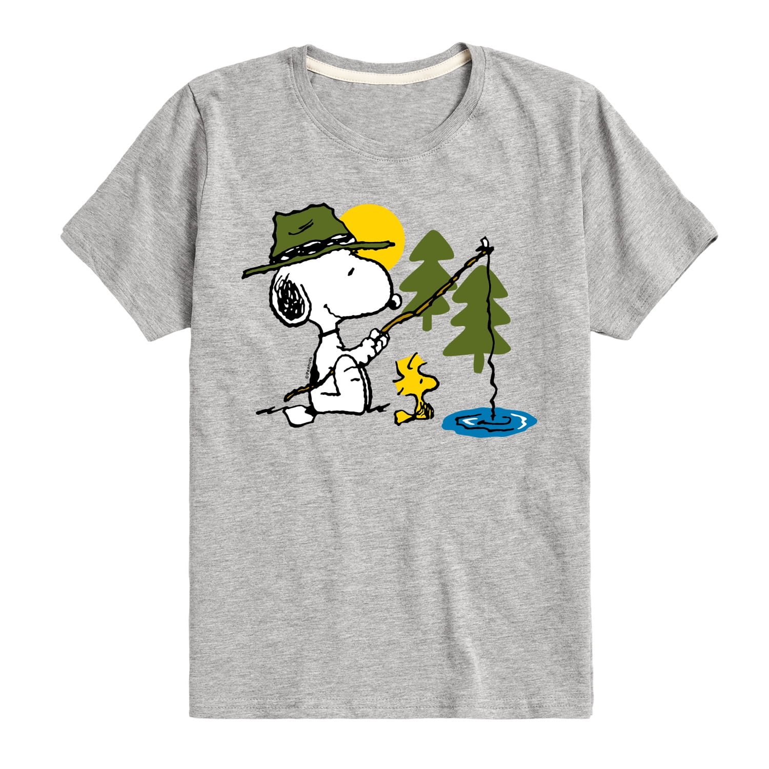 Peanuts - Snoopy Woodstock Fishing - Toddler & Youth Short Sleeve ...