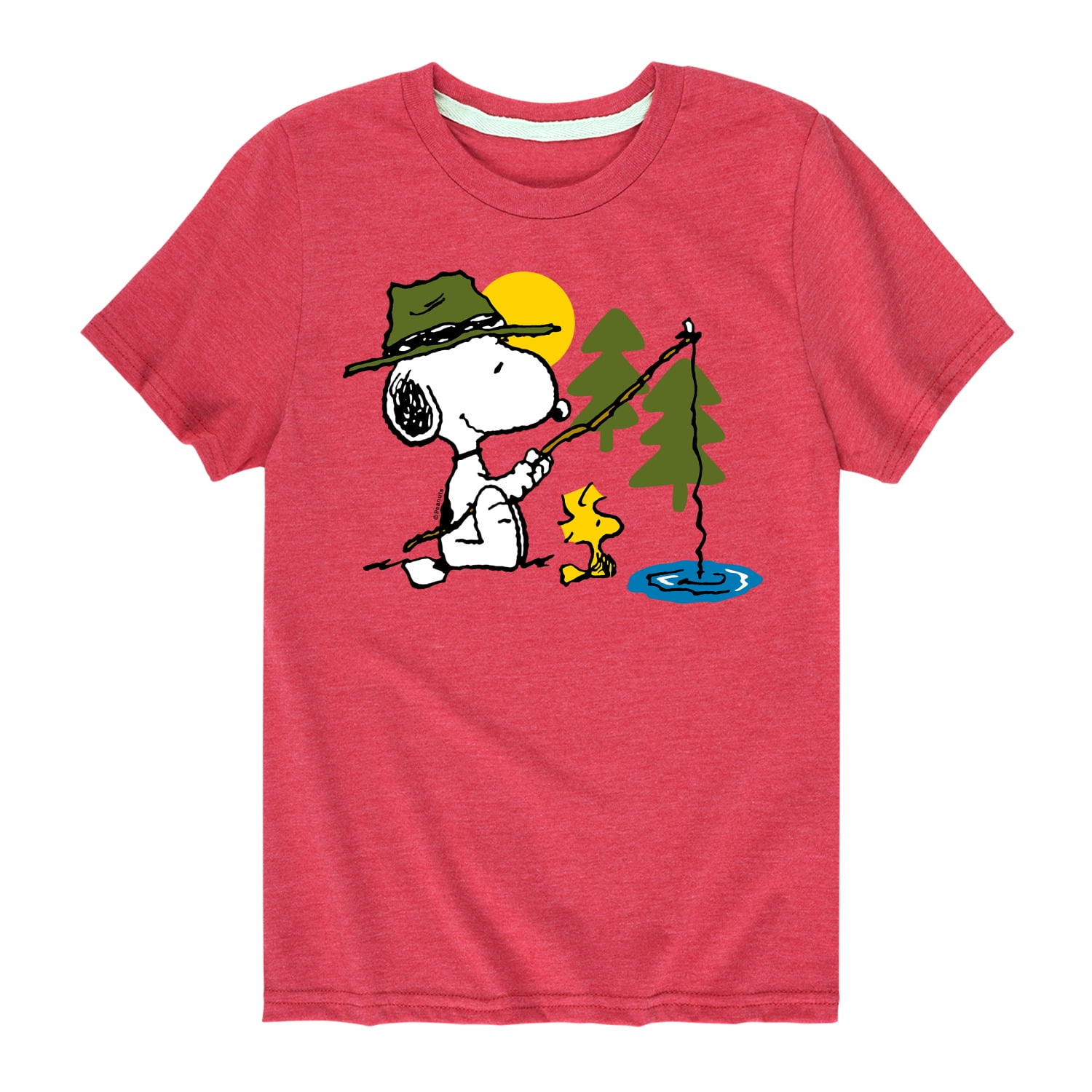 Peanuts - Snoopy Woodstock Fishing - Toddler & Youth Short Sleeve ...