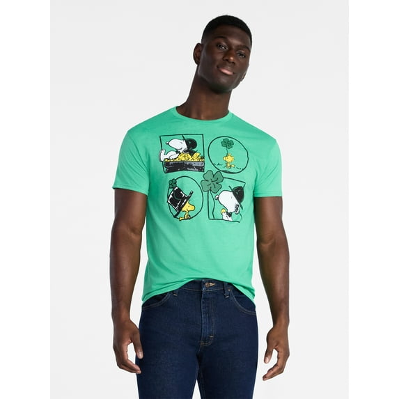 Peanuts Snoopy Men's and Big Men's Four Square Saint Patrick's Day ...