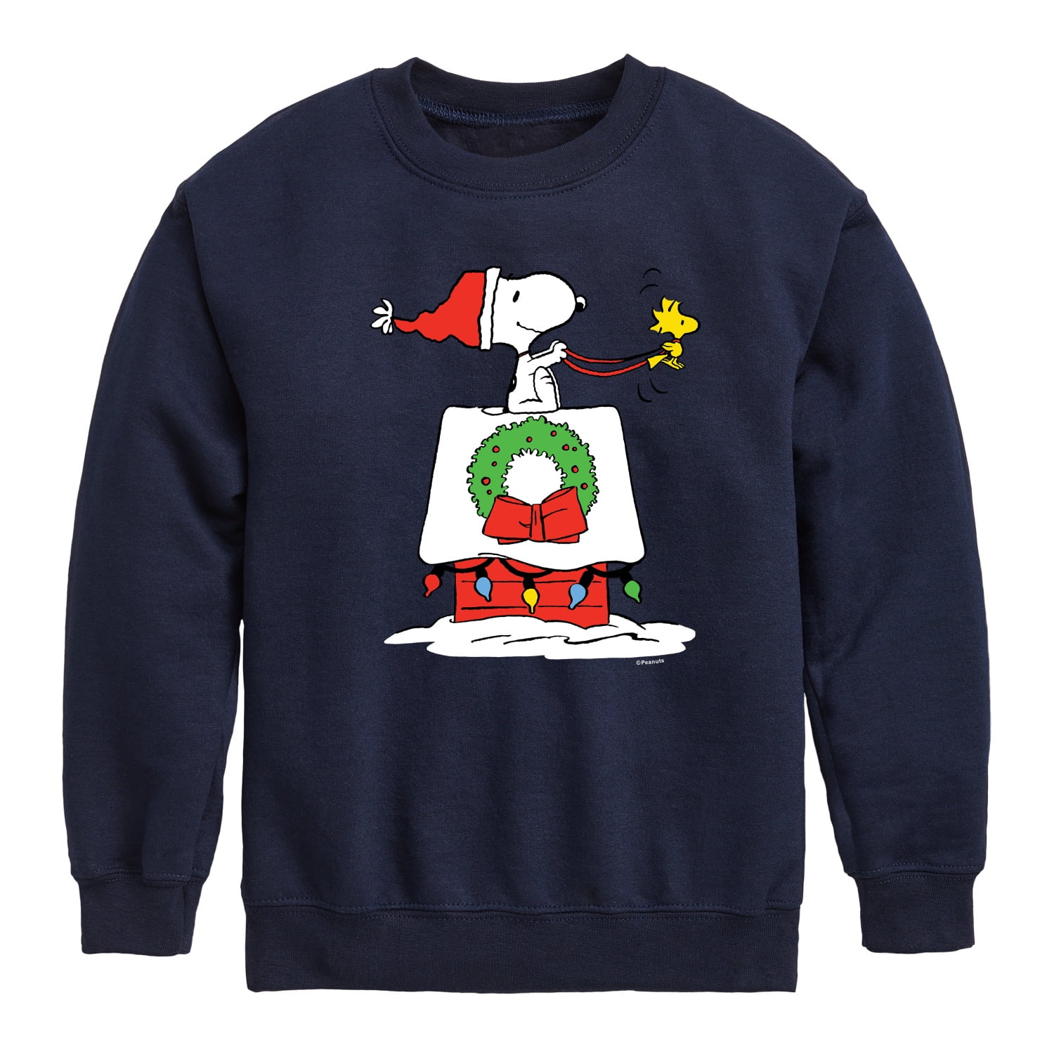 Peanuts - Snoopy & Woodstock House Sleigh - Toddler And Youth Crewneck ...
