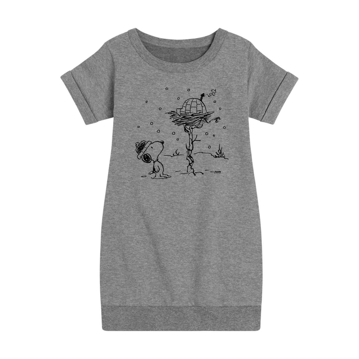 Peanuts - Snoopy Woodstock Igloo - Toddler & Youth Girls Fleece Dress ...