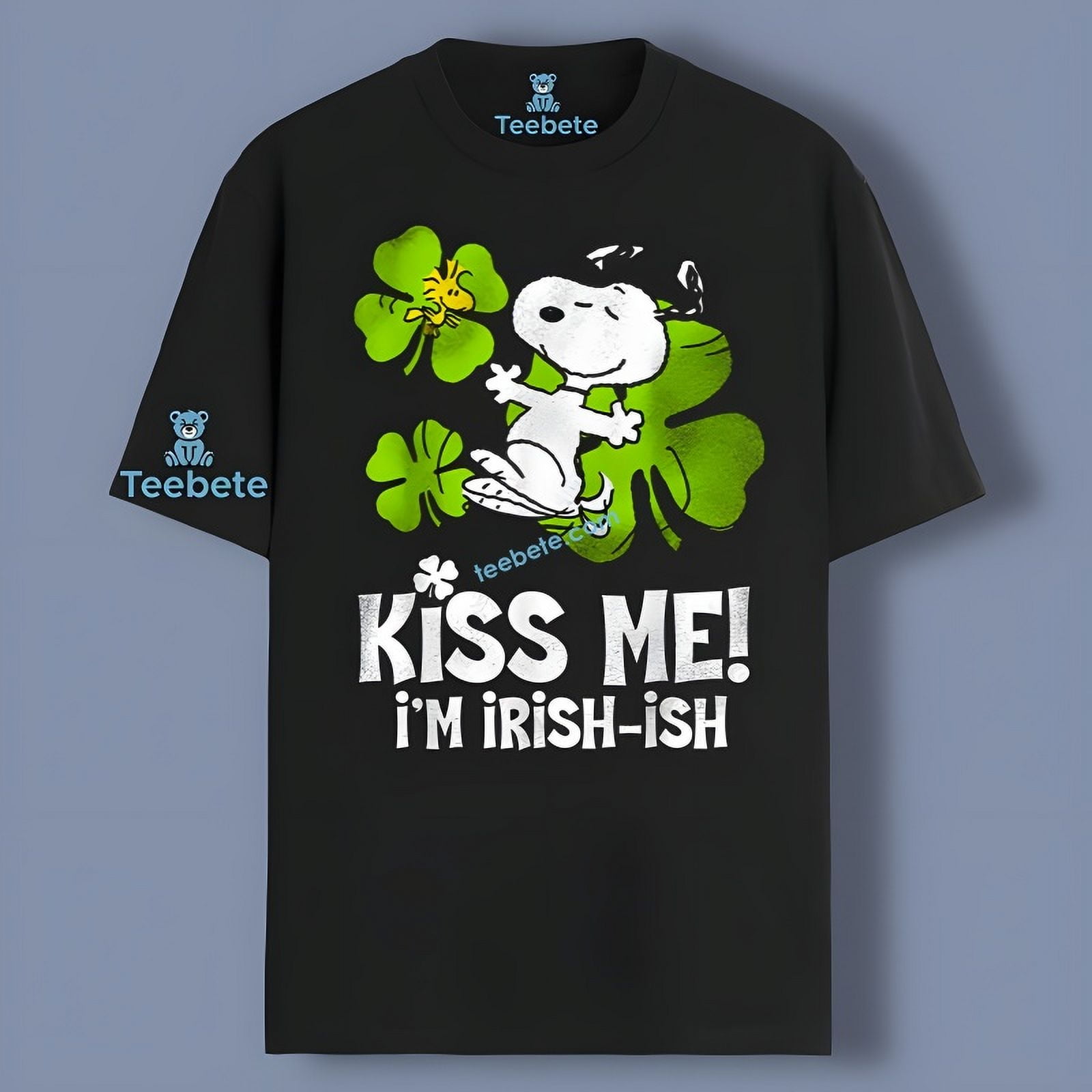 Peanuts Snoopy Woodstock Kiss Me Im Irish Ish Shamrock Shirt - Walmart.com