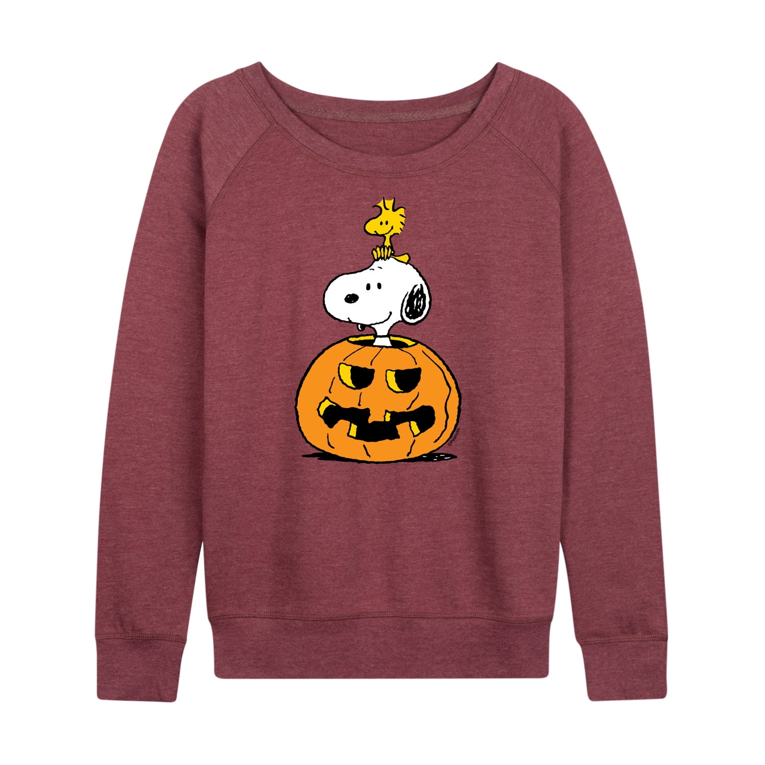 Peanuts - Snoopy Woodstock Pumpkin - Women's Lightweight French Terry ...