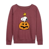Peanuts - Snoopy Woodstock Pumpkin - Women's Lightweight French Terry ...