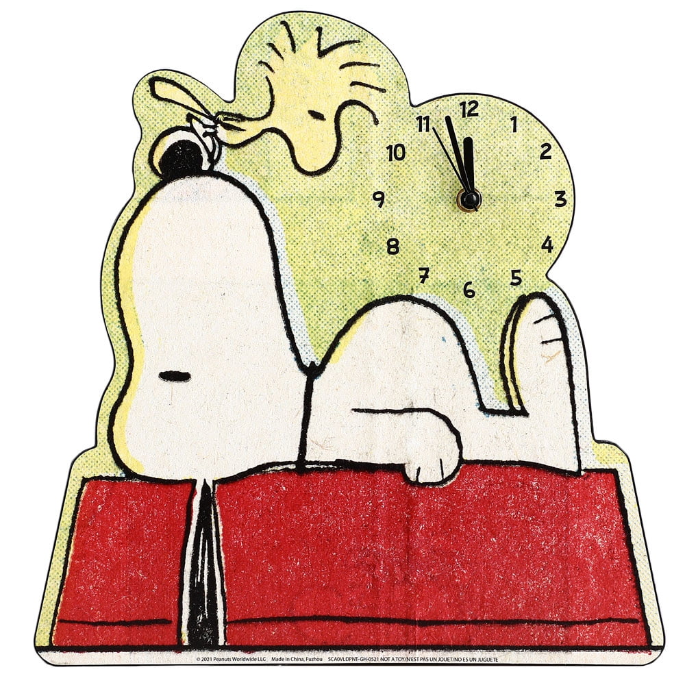 Peanuts Officially Licensed Snoopy & Woodstock Shaped MDF Wall Clock ...