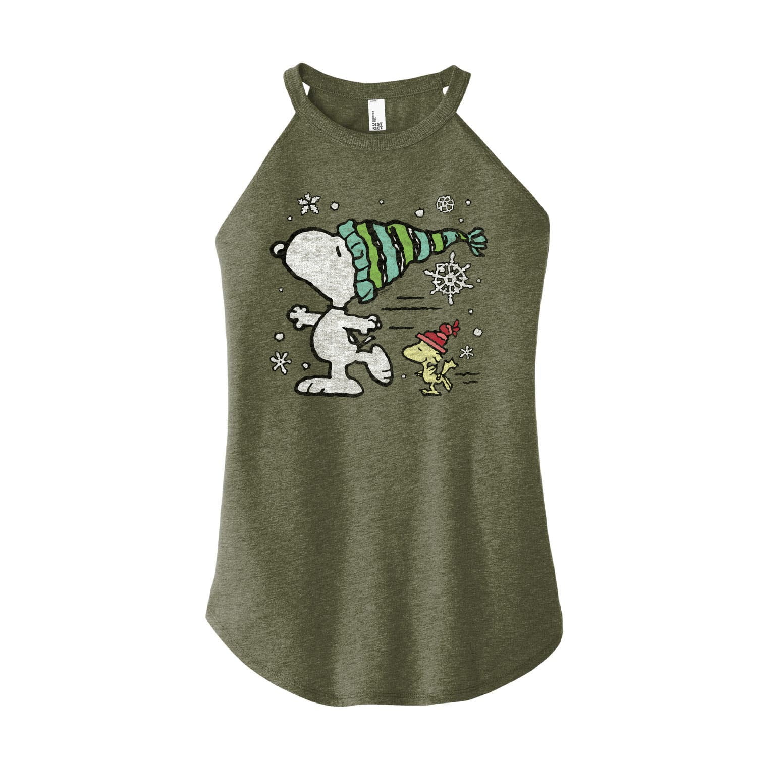 Peanuts - Snoopy Woodstock Skate - Juniors High Neck Tank Top - Walmart.com