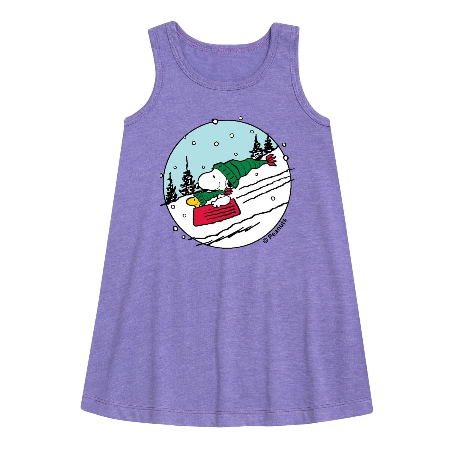 Peanuts - Snoopy Woodstock Sled - Toddler & Youth Girls A-line Dress ...