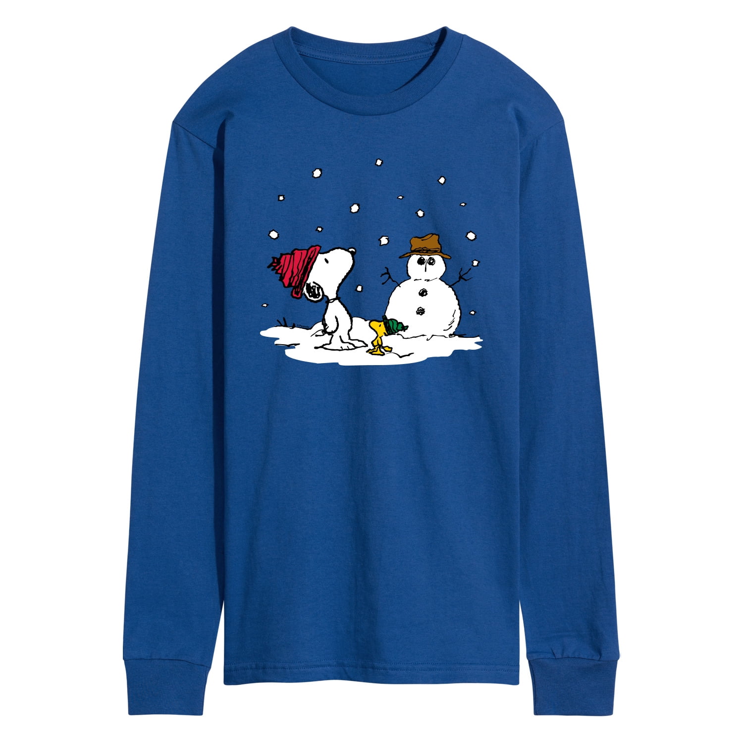 Peanuts - Snoopy Woodstock Snowman - Men's Long Sleeve T-Shirt ...