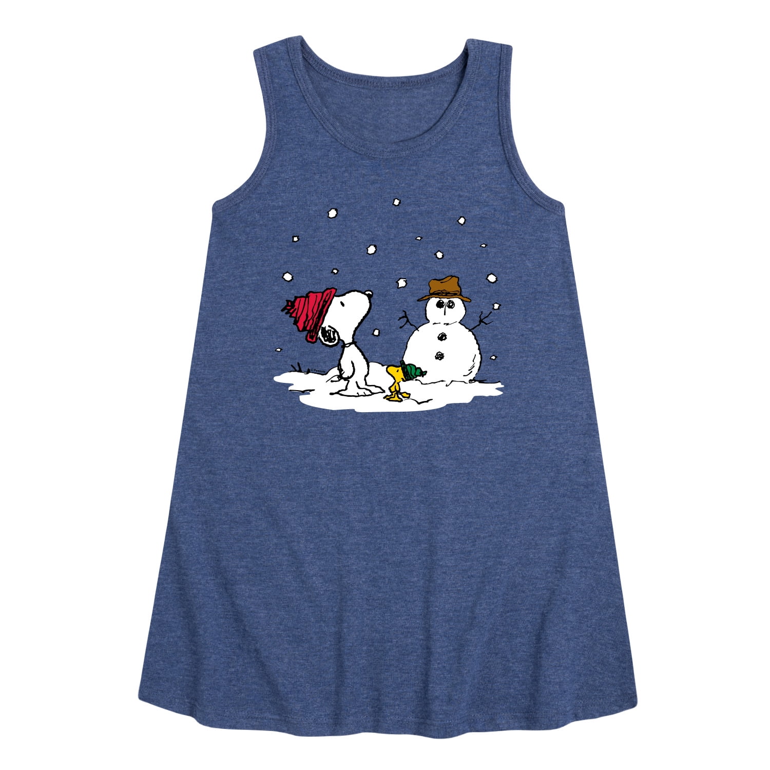 Peanuts - Snoopy Woodstock Snowman - Toddler & Youth Girls A-line Dress ...