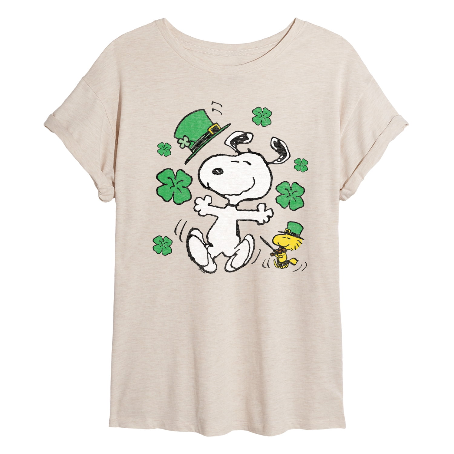Peanuts - Snoopy & Woodstock St. Patty's Dance - Juniors Oversized ...
