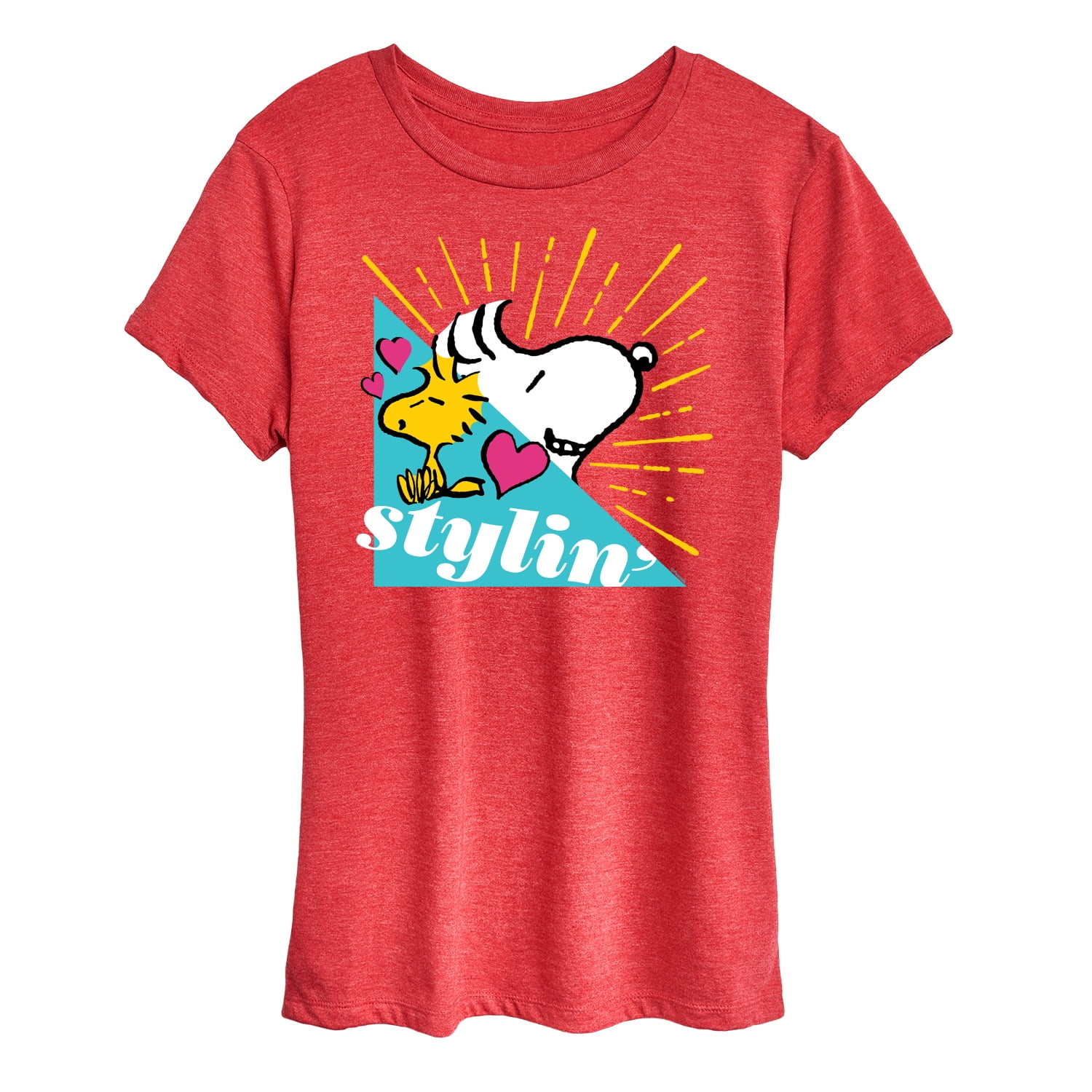 Peanuts - Snoopy Woodstock Stylin - Women's Short Sleeve Graphic T ...