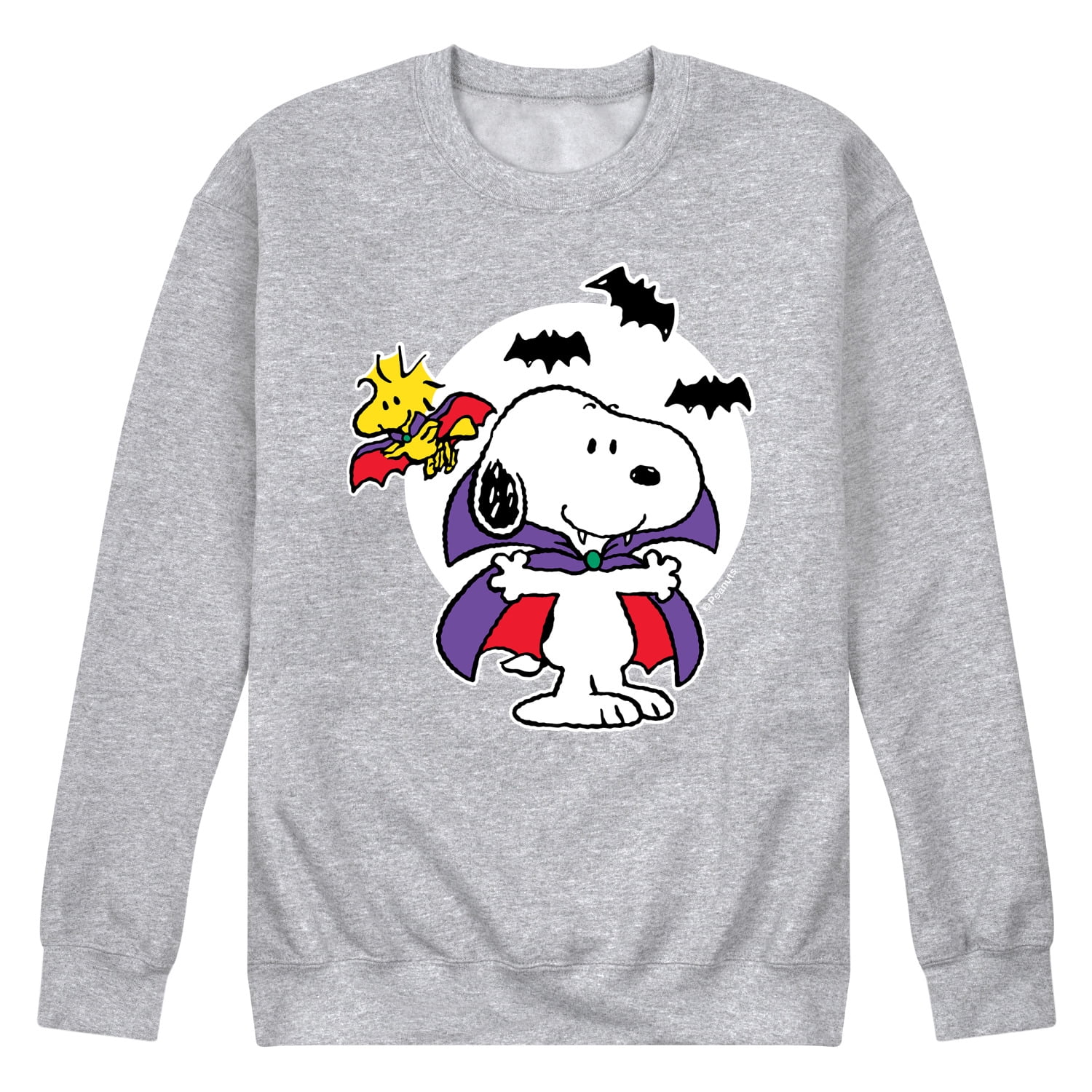 Peanuts - Snoopy Woodstock Vampire - Men's Crew Neck Fleece Pullover ...