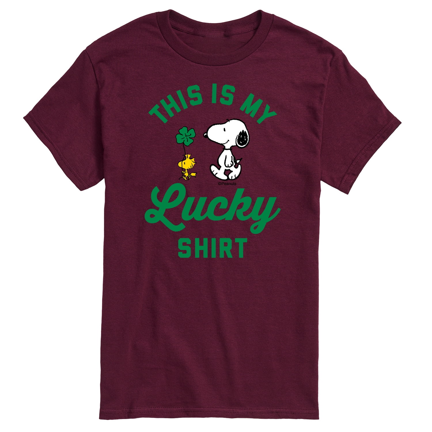 Peanuts - Snoopy and Woodstock Lucky Shirt - St Patrick's Day - Adult Short Sleeve Tee - Unisex ...
