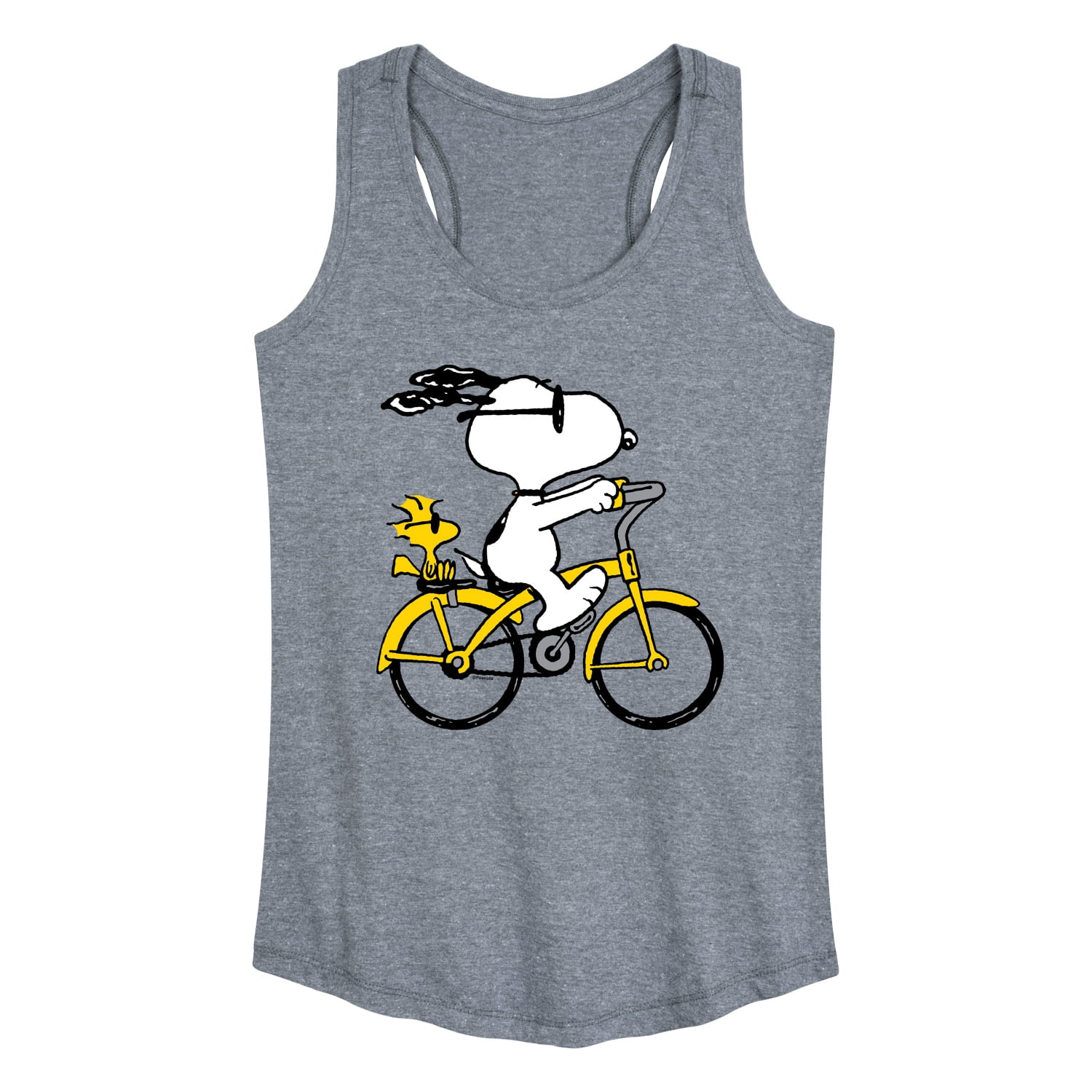 Peanuts - Snoopy and Woodstock Riding Bike - Women's Racerback Graphic ...