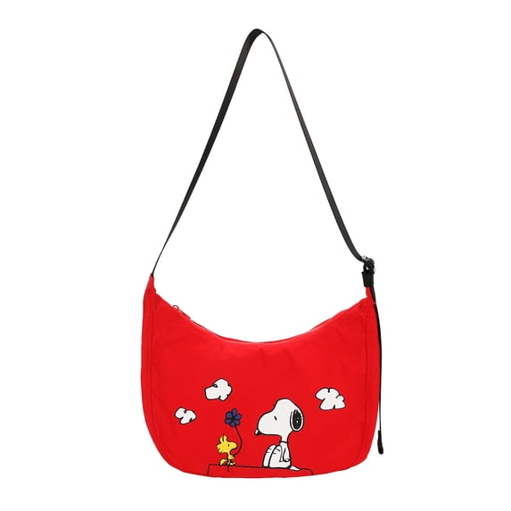 Peanuts Snoopy and Woodstock Crescent Women's Red Crossbody Handbag ...