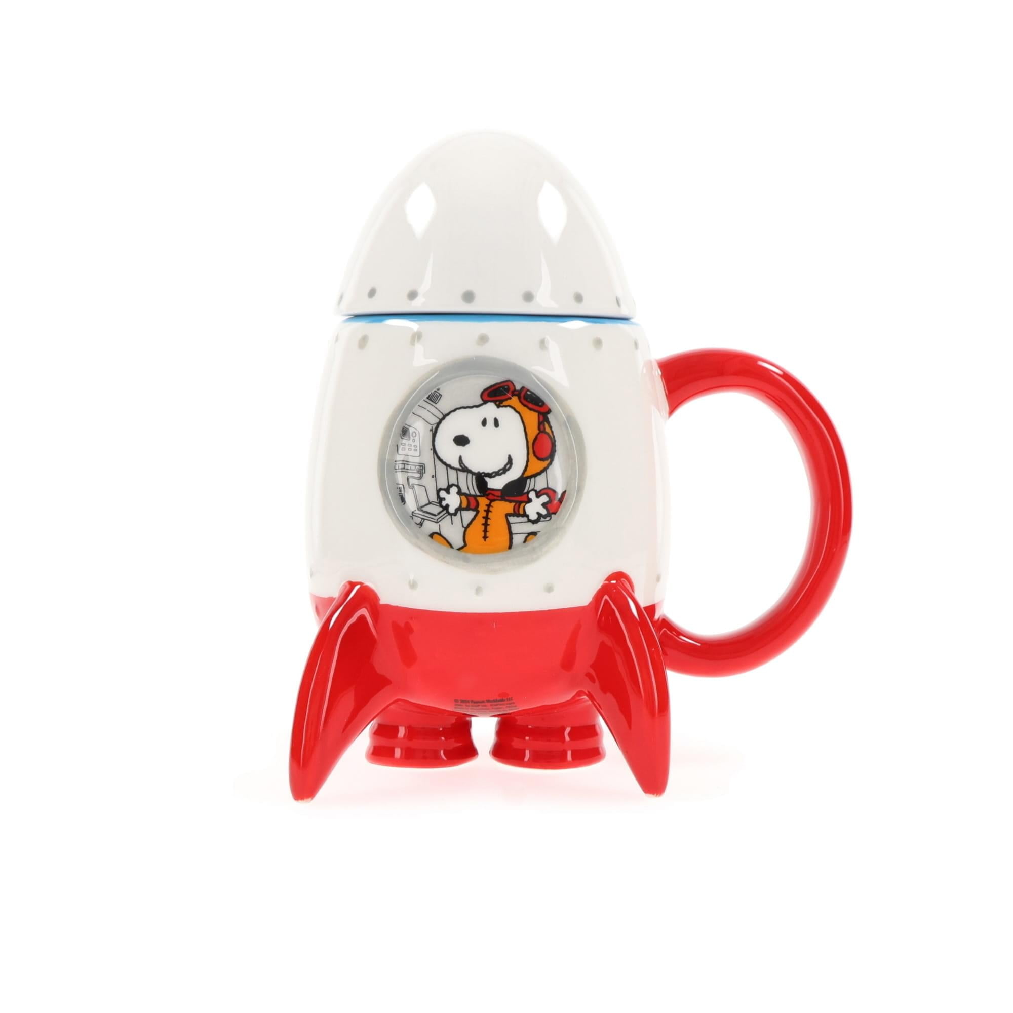 Peanuts Snoopy in Rocketship 15oz Molded Mug with Cap - Walmart.com