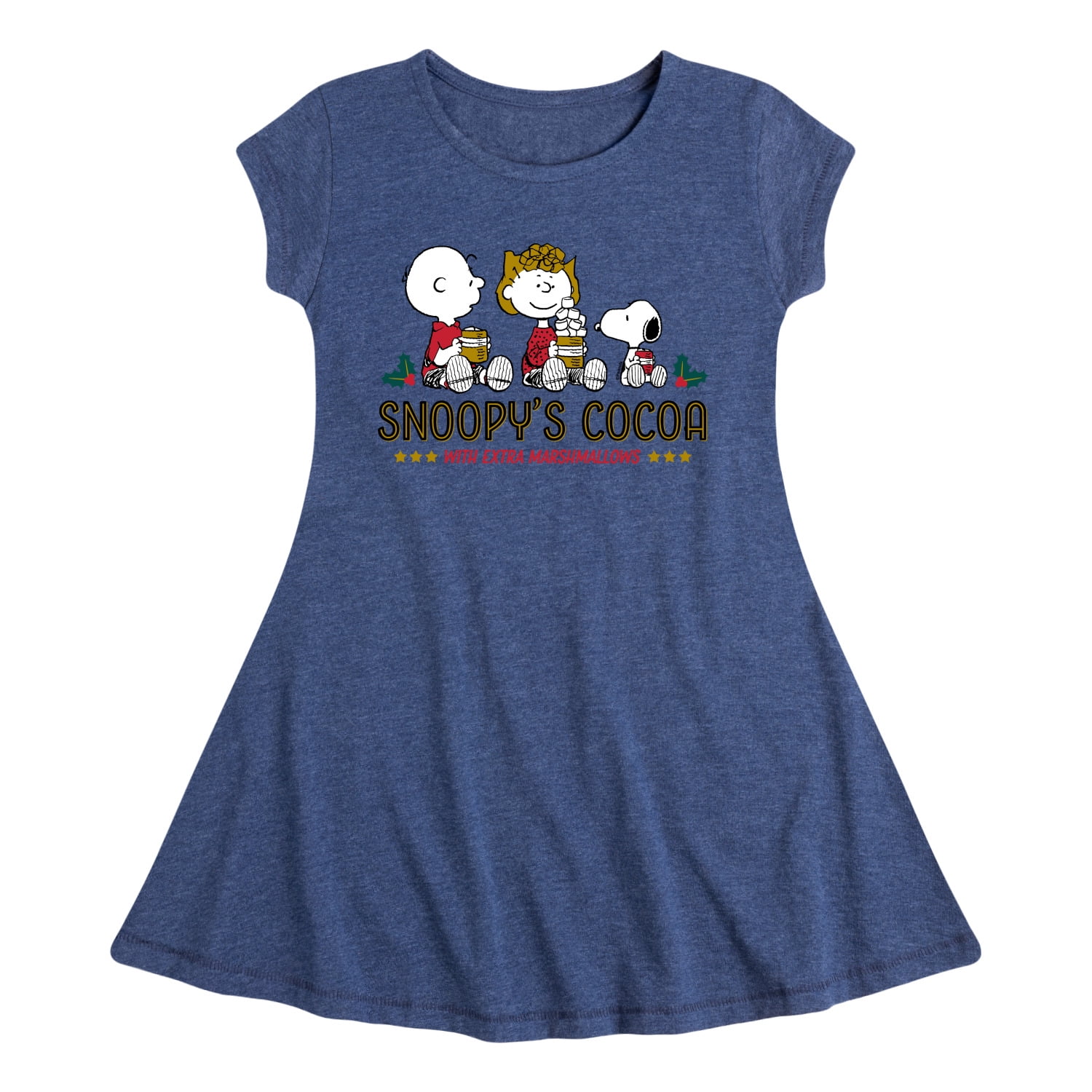 Peanuts - Snoopy's Cocoa - Toddler And Youth Girls Fit And Flare Dress ...