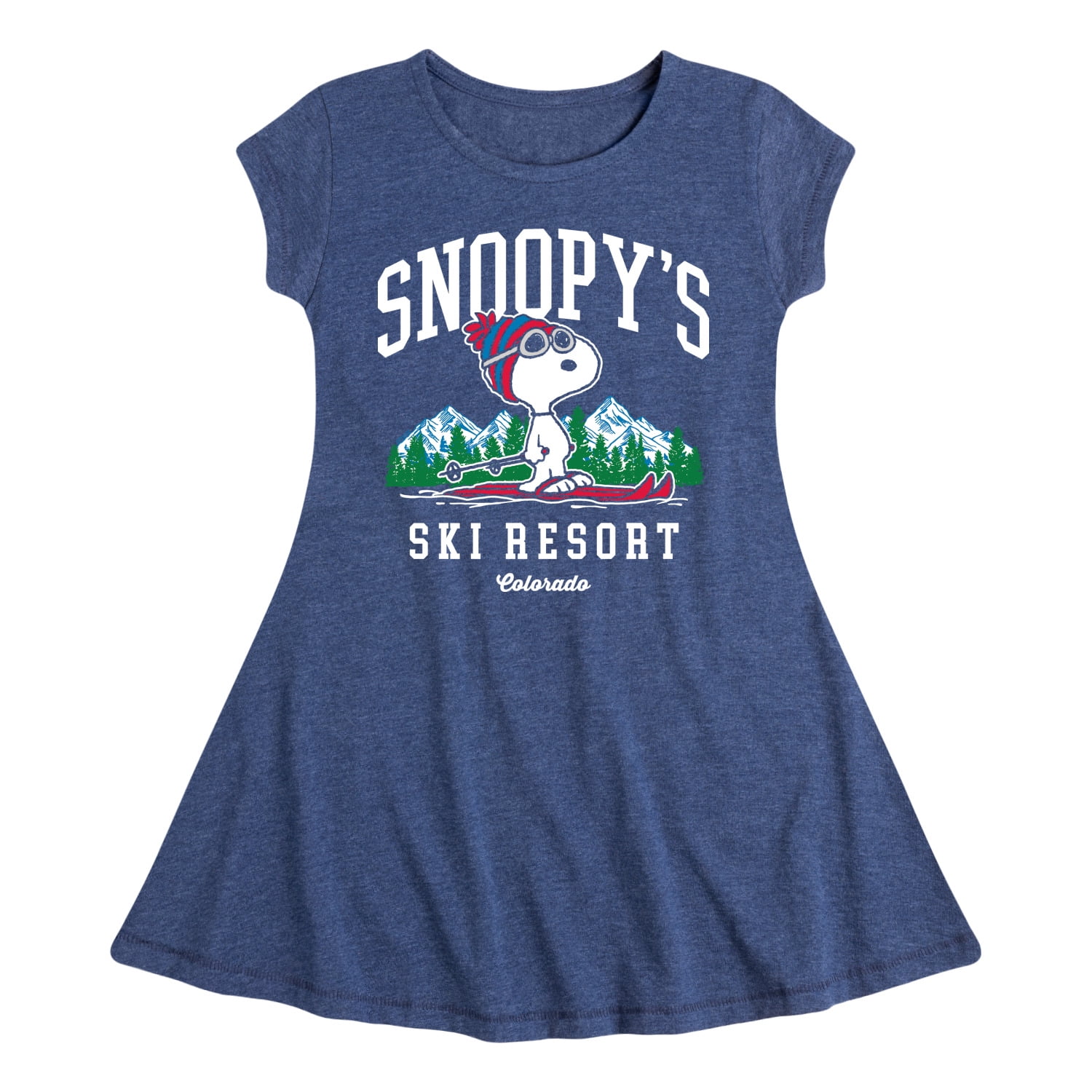 Peanuts - Snoopy's Ski Resort - Toddler And Youth Girls Fit And Flare ...