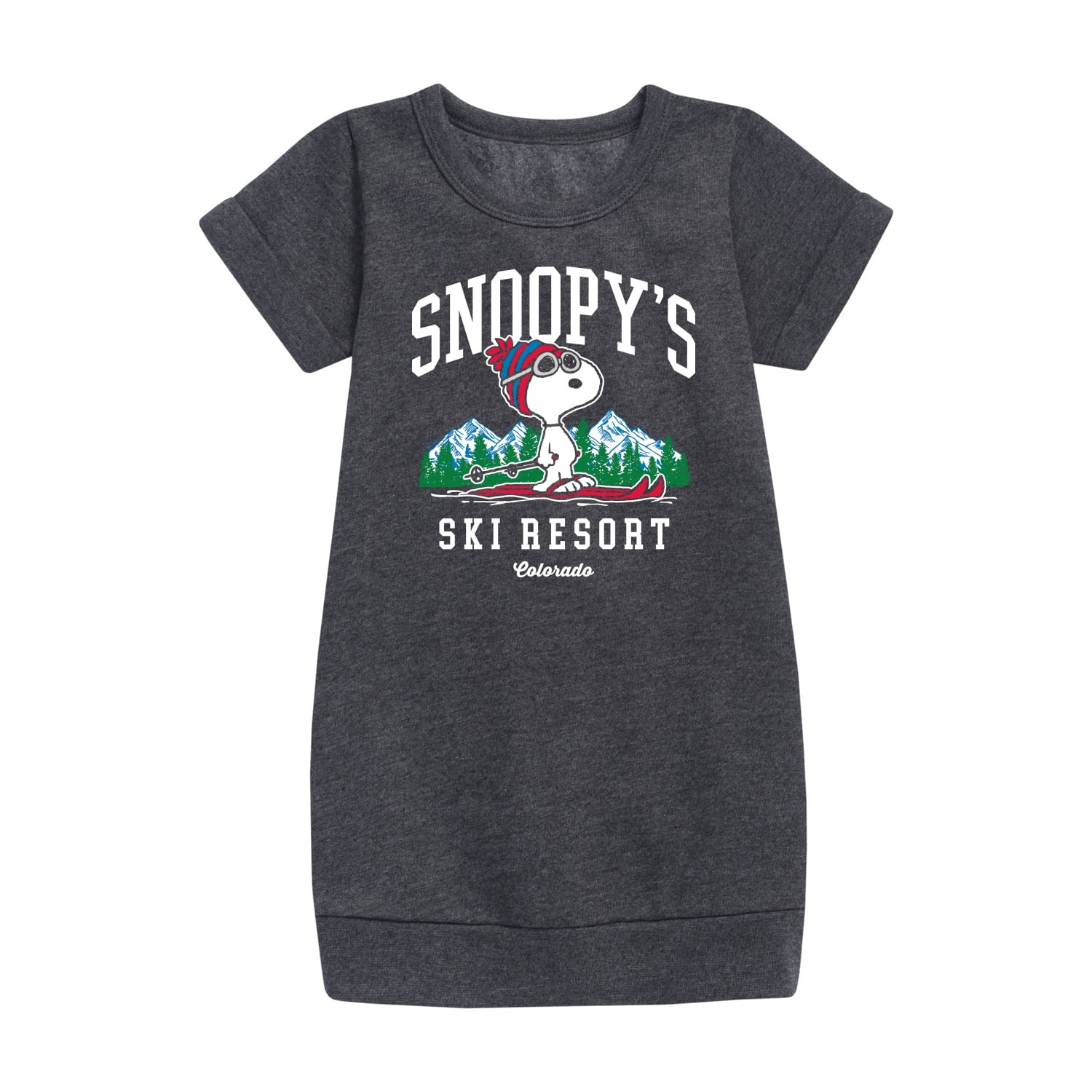Peanuts - Snoopy's Ski Resort - Toddler And Youth Girls Fleece Dress ...