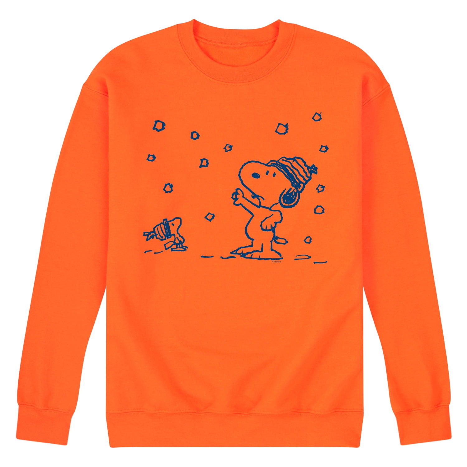 Peanuts - Snow Snoopy And Woodstock - Men's Crew Neck Fleece Pullover ...