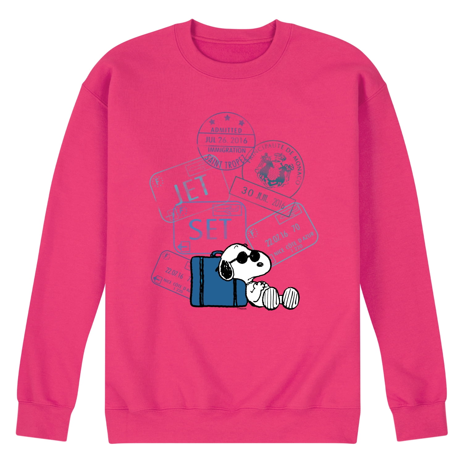 Peanuts - Summer Edition - Passport Stamps - Men's Crew Neck Fleece ...