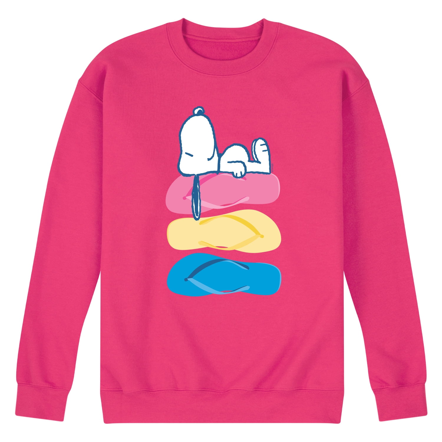 Peanuts - Summer Edition - Snoopy & Flip Flops - Men's Crew Neck Fleece ...