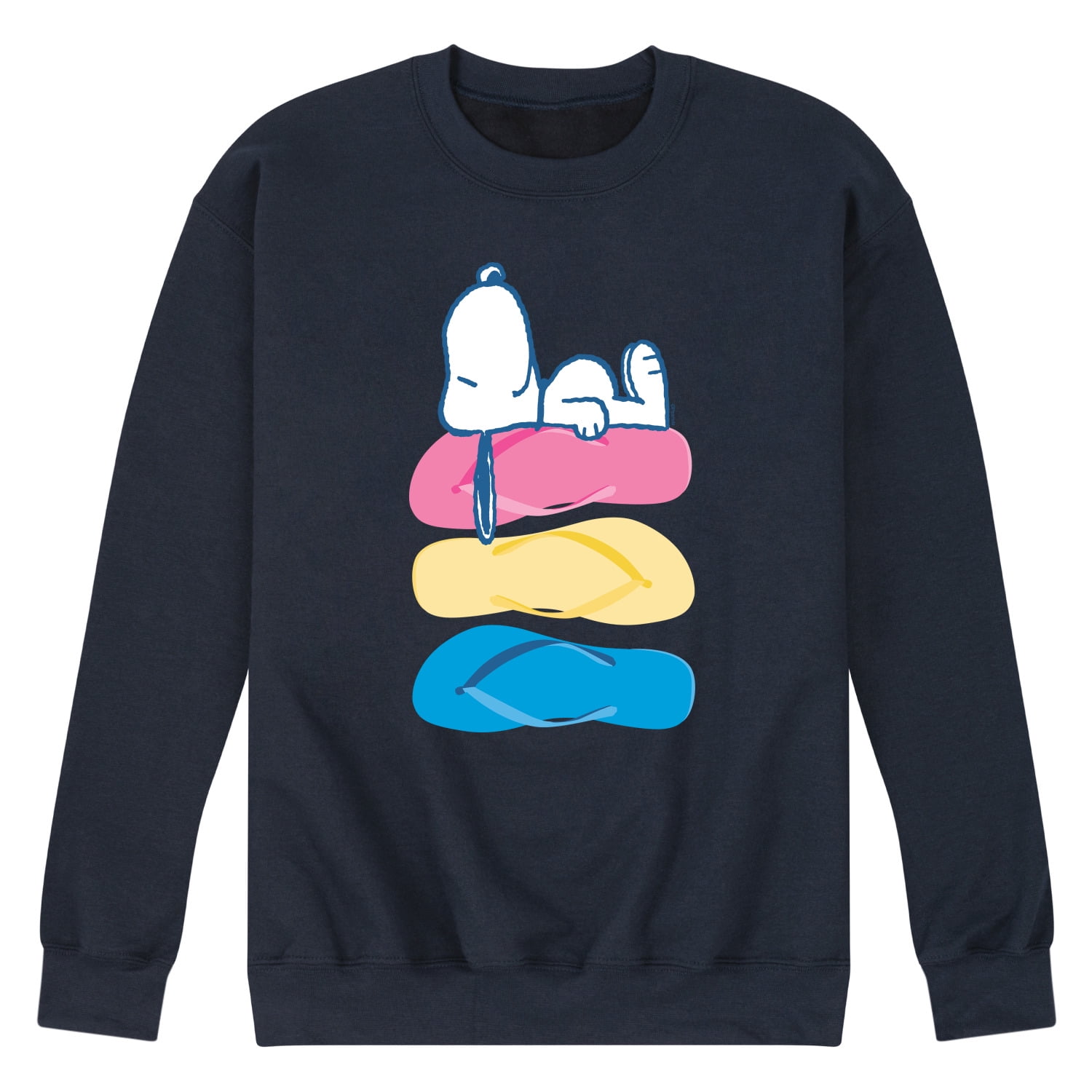 Peanuts - Summer Edition - Snoopy & Flip Flops - Men's Crew Neck Fleece ...