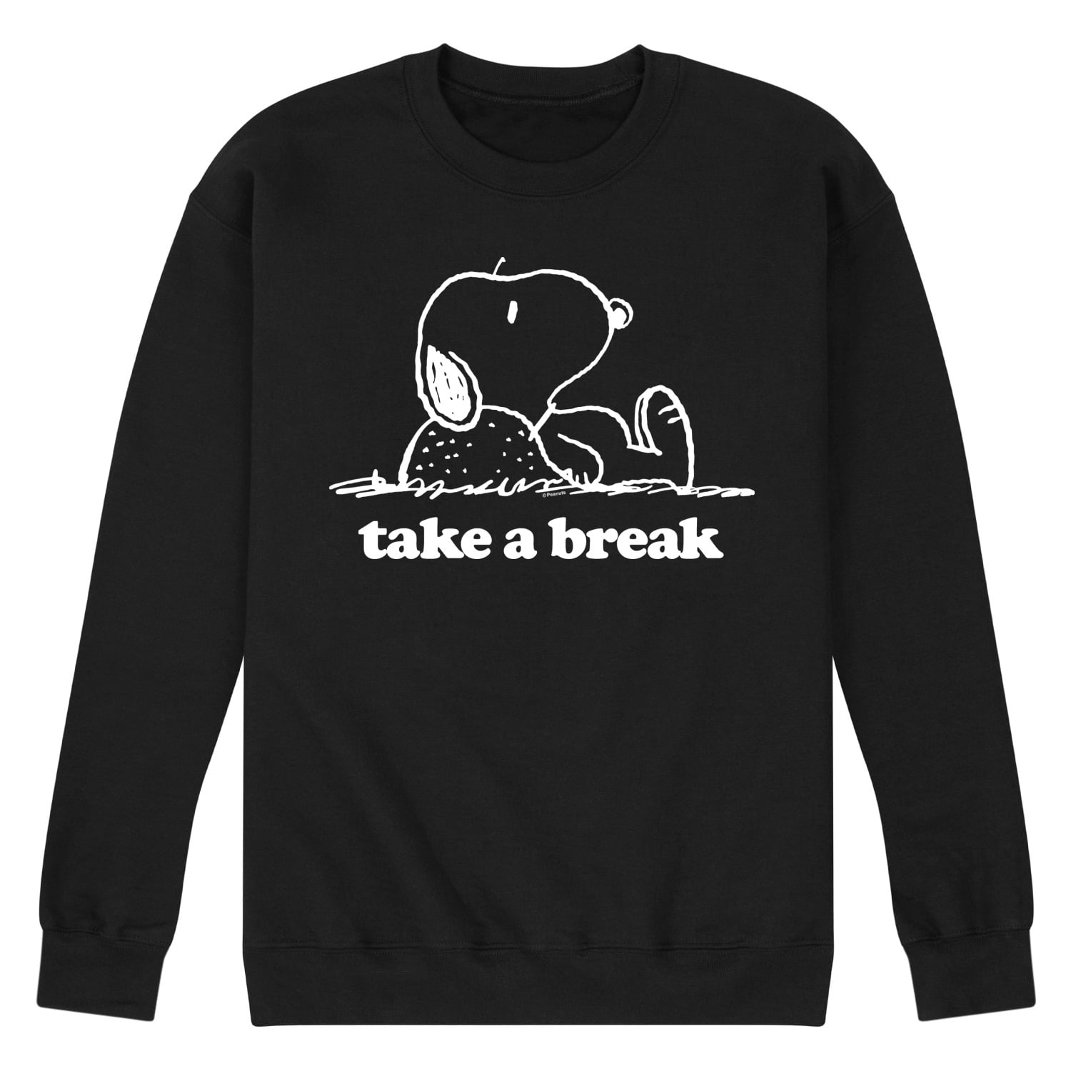 Peanuts - Take A Break - Men's Crew Neck Fleece Pullover - Walmart.com