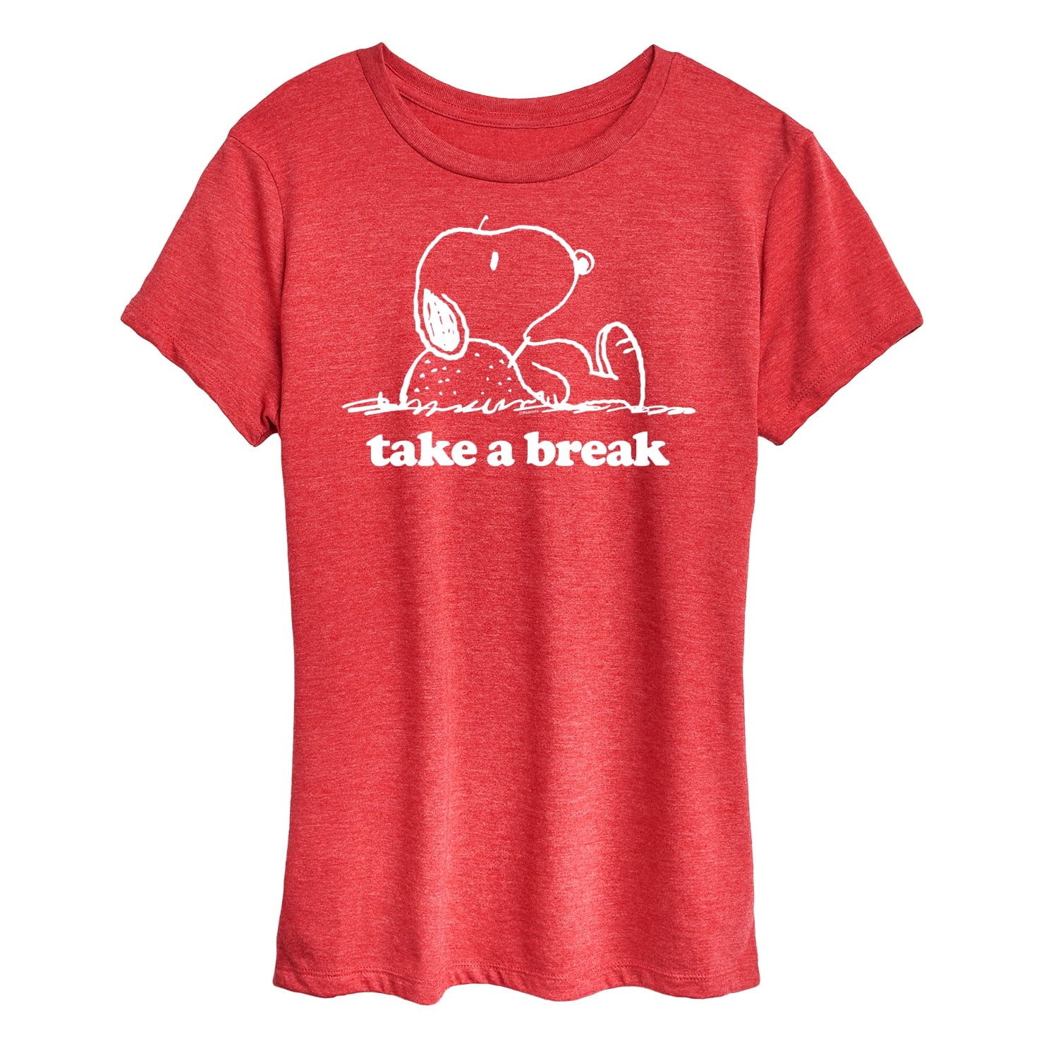 Peanuts - Take A Break - Women's Short Sleeve Graphic T-Shirt - Walmart.com