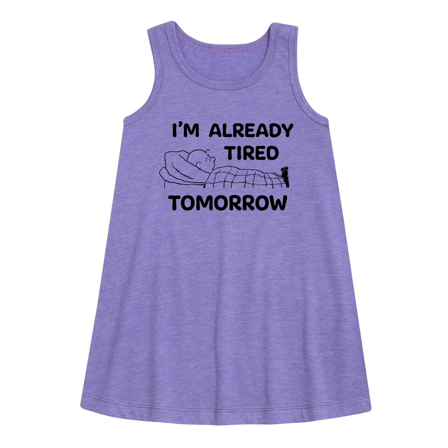 Peanuts - Tired Tomorrow - Toddler & Youth Girls A-line Dress - Walmart.com