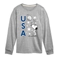Peanuts - USA Volleyball - Youth Boys Long Sleeve Graphic T-Shirt ...