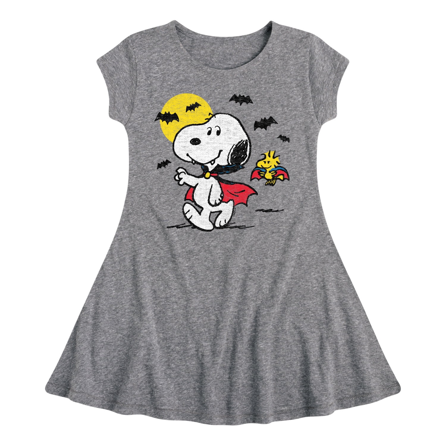 Peanuts - Vampire Snoopy - Toddler And Youth Girls Fit And Flare Dress ...
