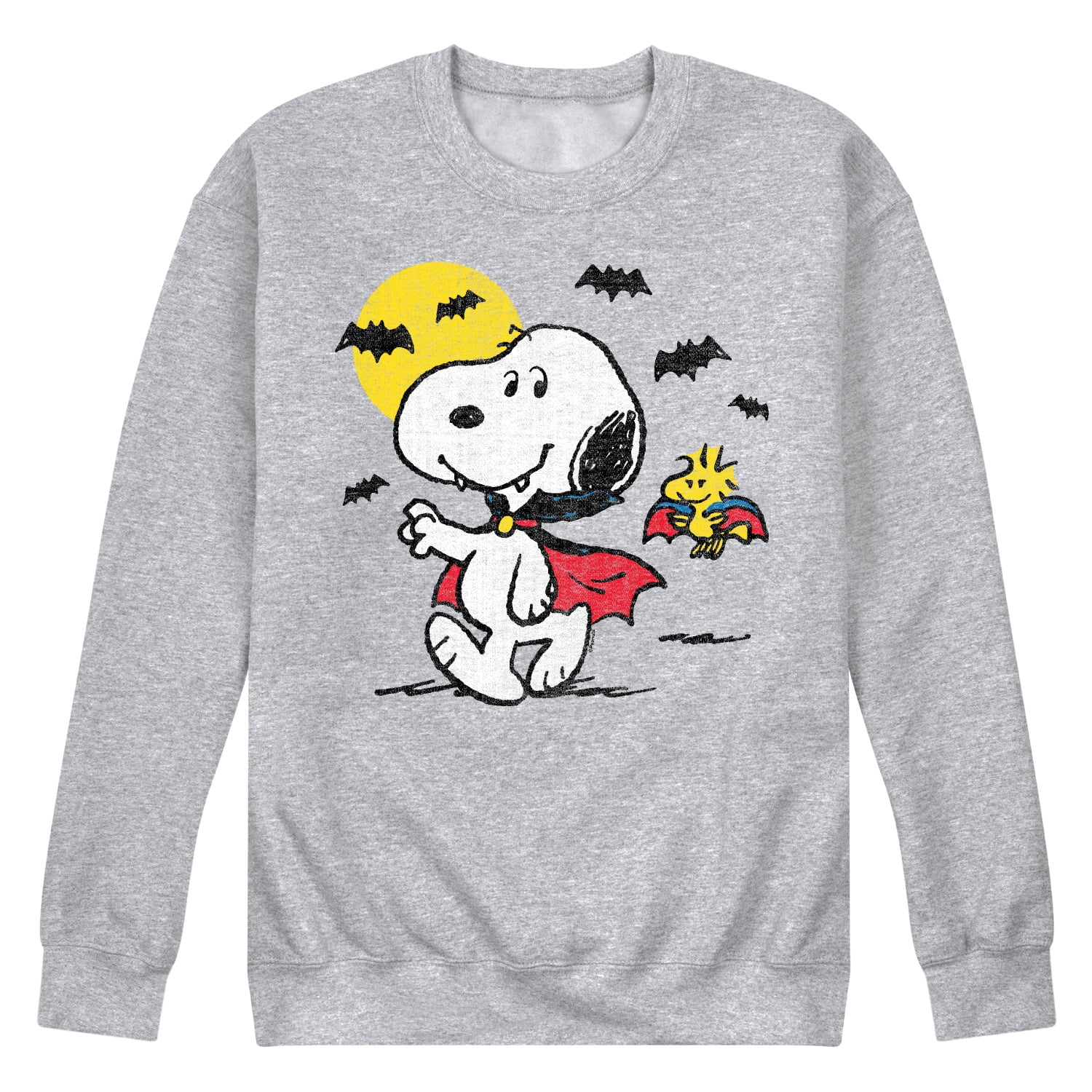 Peanuts - Vampire Snoopy Woodstock - Men's Crew Neck Fleece Pullover ...