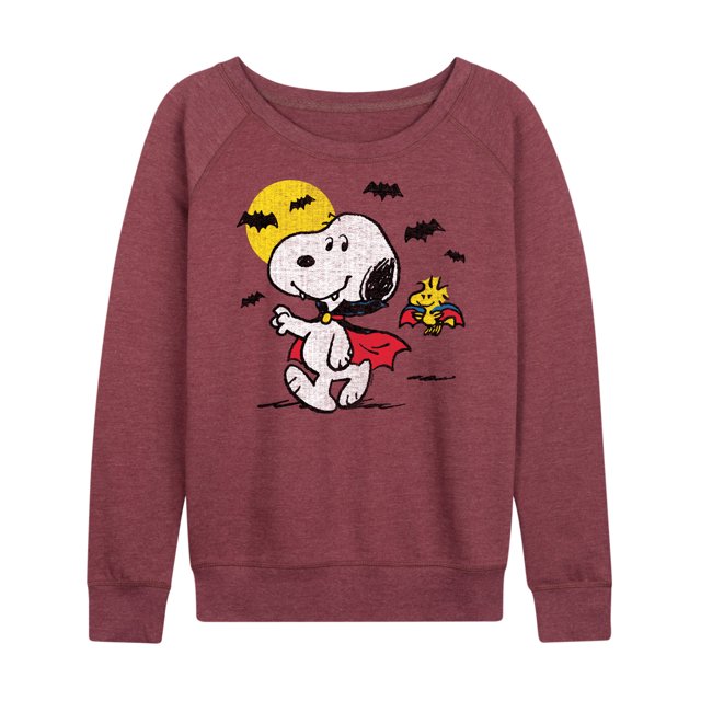 Peanuts - Vampire Snoopy Woodstock - Women's Lightweight French Terry Pullover - Walmart.com