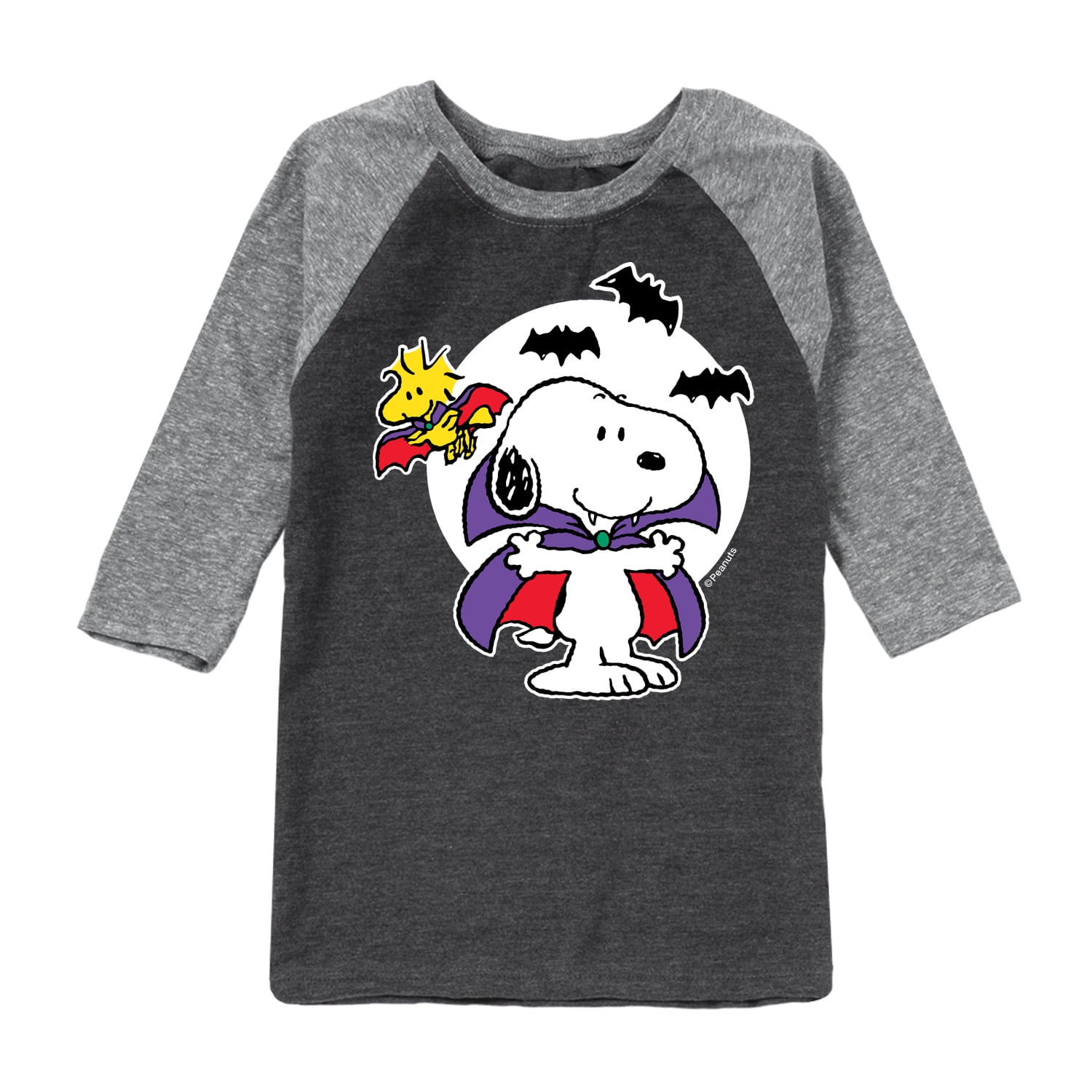 Peanuts - Vampire Snoopy and Woodstock - Toddler And Youth Raglan ...
