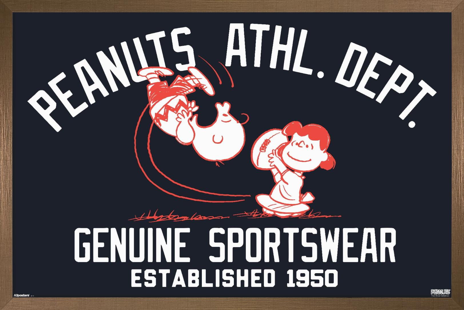 Peanuts: Varsity Sports - Football Wall Poster, 14.725" x 22.375" Framed - Walmart.com