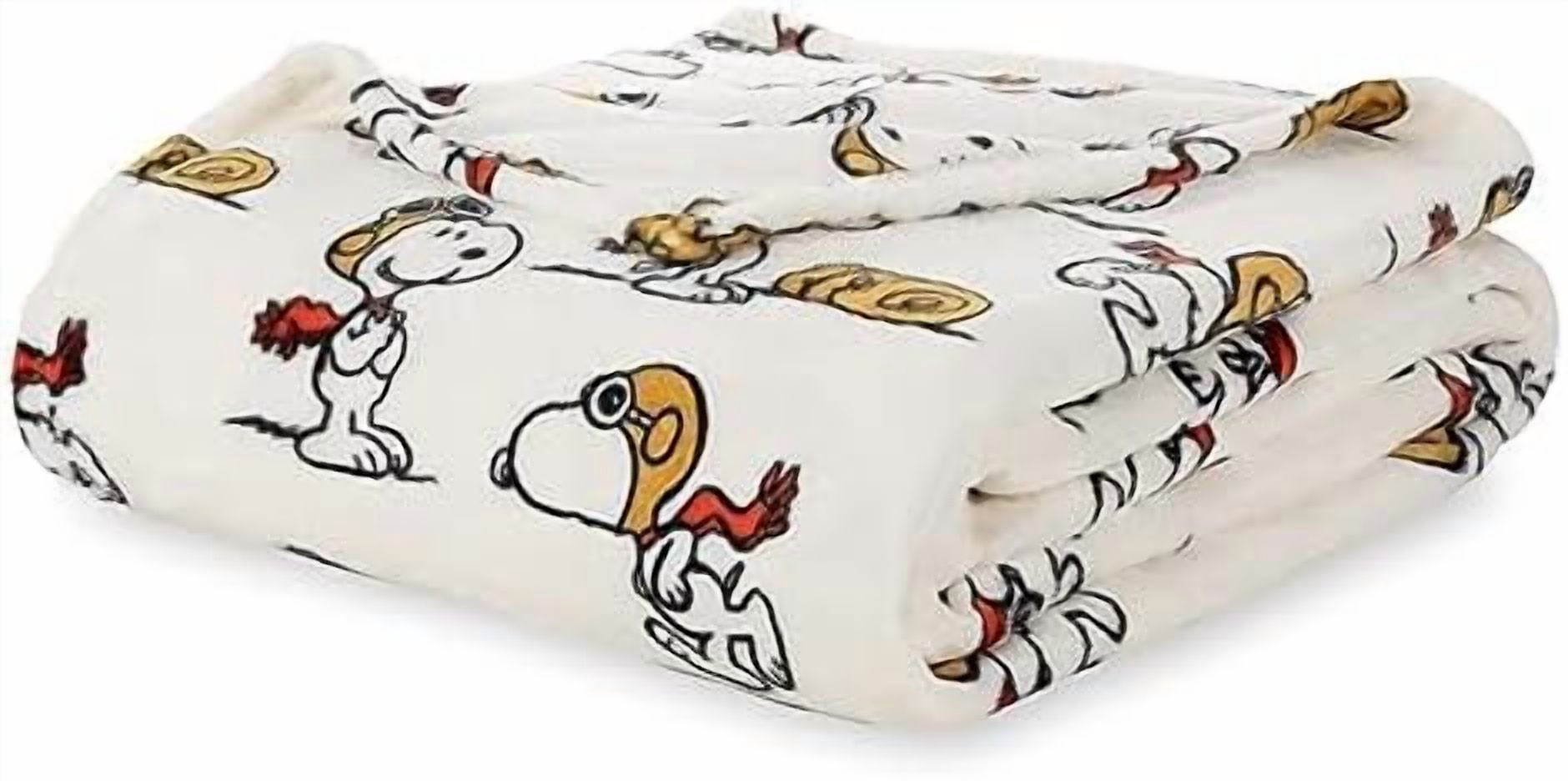 Peanuts® VelvetLoft® Cute Character Snoopy Plush Blanket,The Flying Ace ...