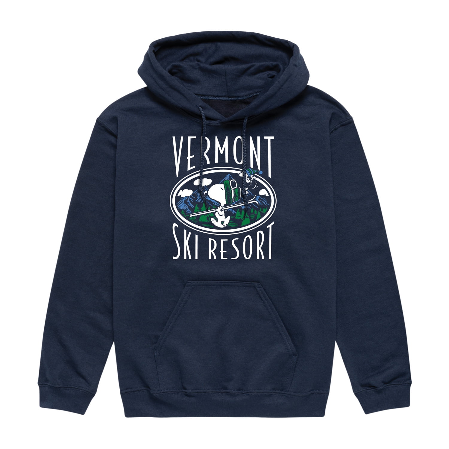 Peanuts - Vermont Ski Resort - Men's Fleece Pullover Hoodie - Walmart.com