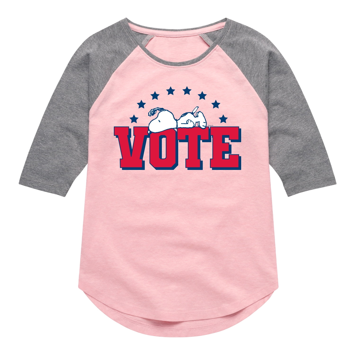Peanuts - Vote Snoopy - Toddler & Youth Girls Raglan Graphic T-Shirt ...