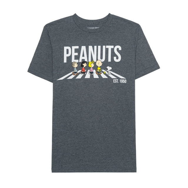 Peanuts Walking Men's & Big Men's Graphic Tee with Short Sleeves, Sizes ...