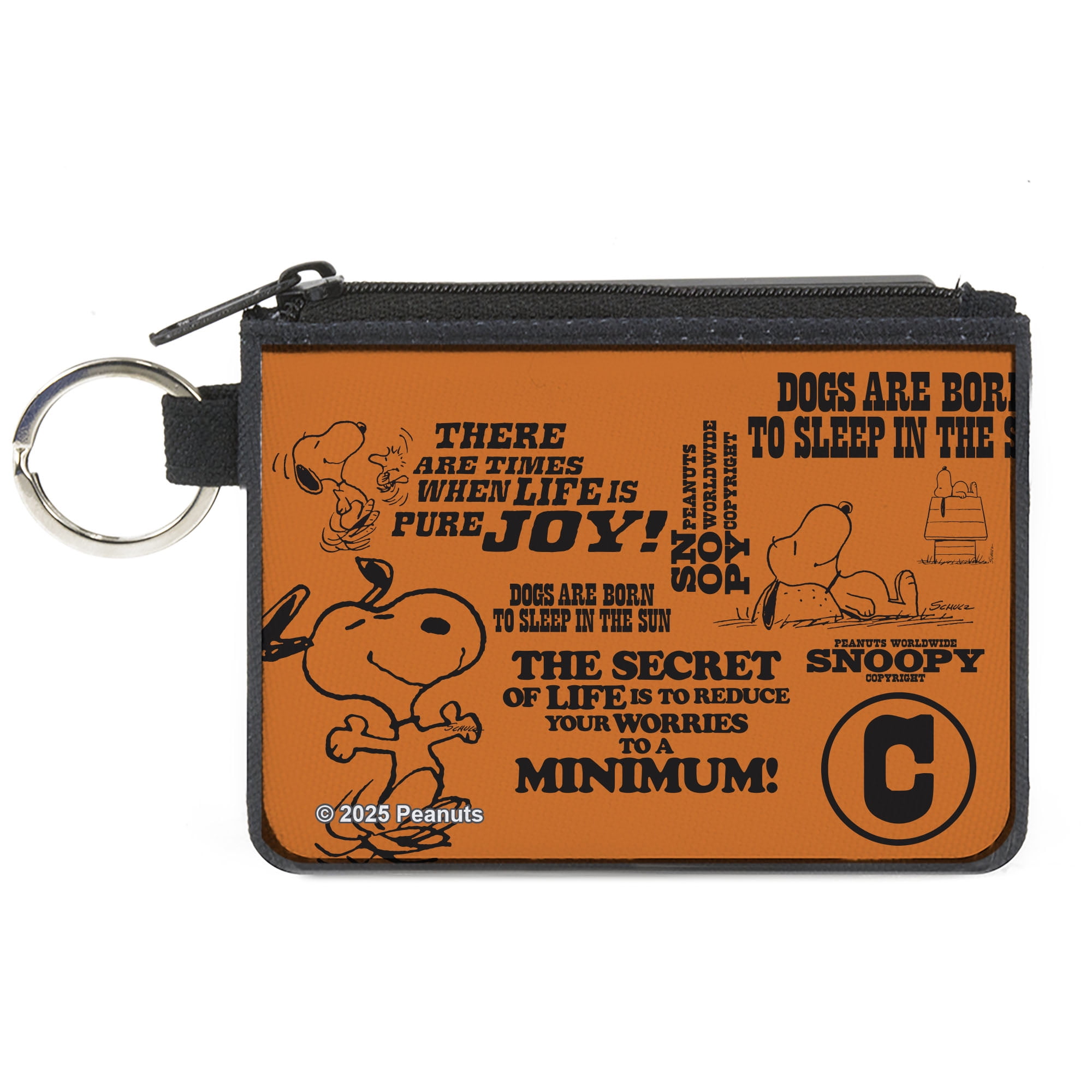 Peanuts Wallet, Coin Purse, Snoopy Poses and Quotes Collage Orange ...