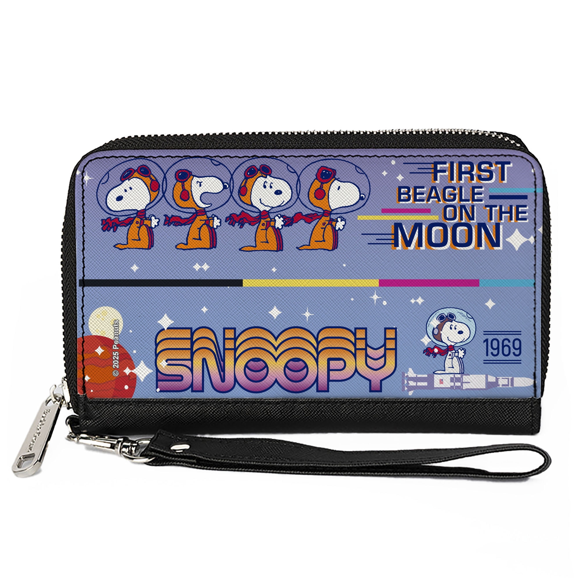 Peanuts Wallet, Zip Around, Snoopy First Beagle on the Moon Poses Blue ...