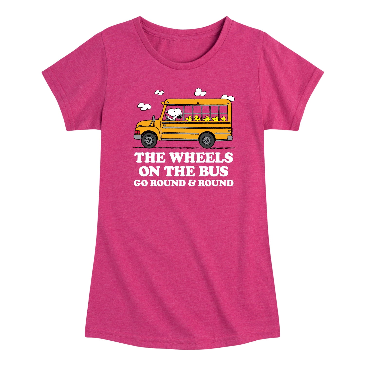 Peanuts - Wheels On The Bus - Toddler Girls Fitted Short Sleeve T-Shirt ...