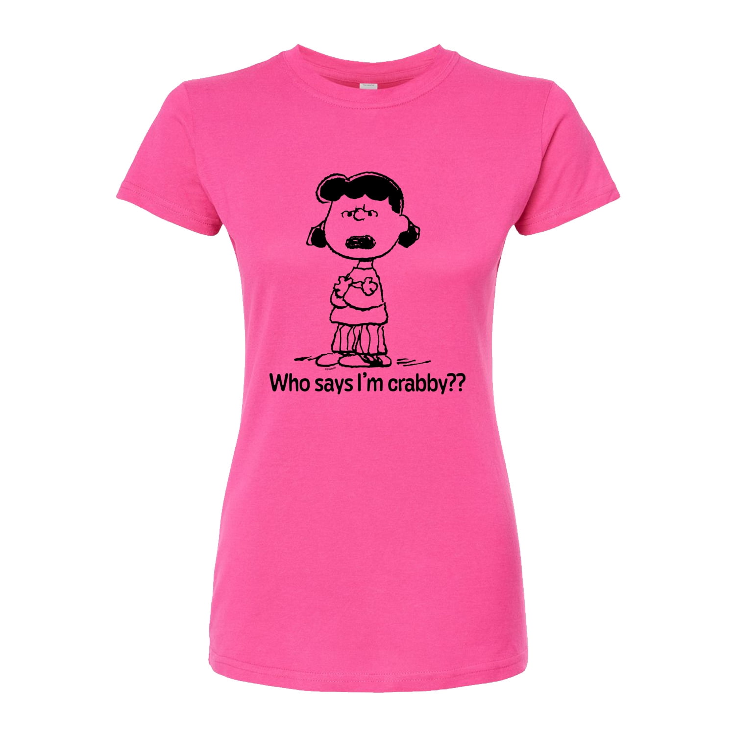 Peanuts - Who Says Im Crabby Lucy - Juniors Fitted Graphic T-Shirt ...